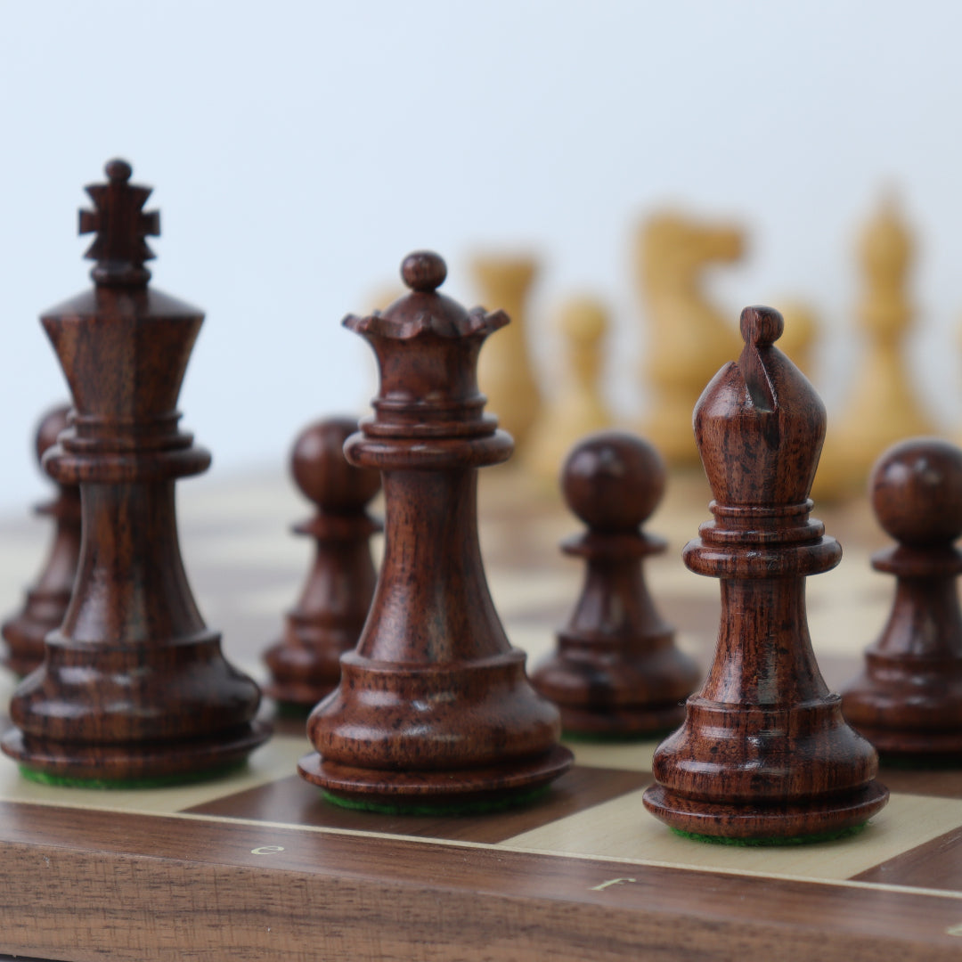 STALLION KNIGHT | Anjan Wood Pieces | 78mm King | Walnut & Maple Board ...