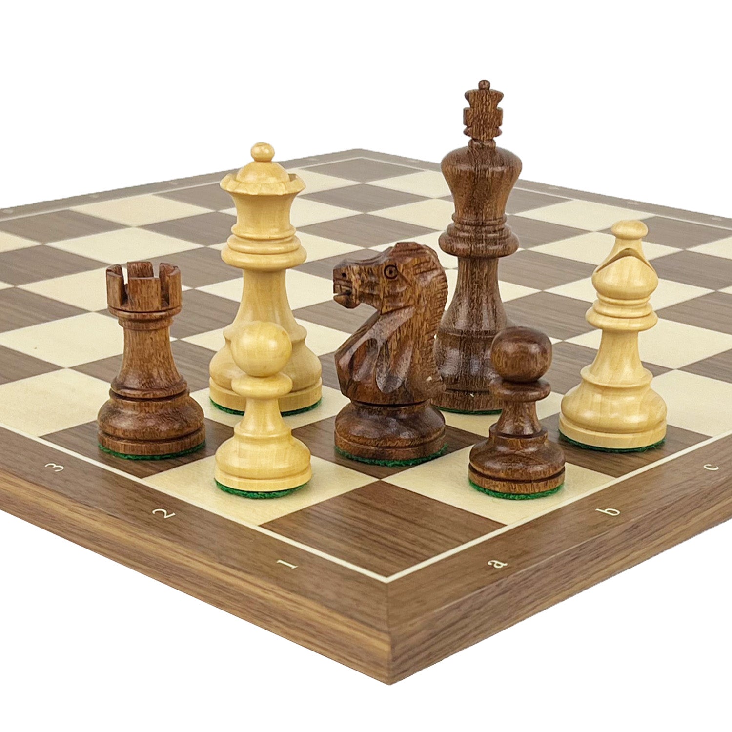 AMERICAN STAUNTON | Walnut & Maple Economy Board | Notation | 45mm Squ ...