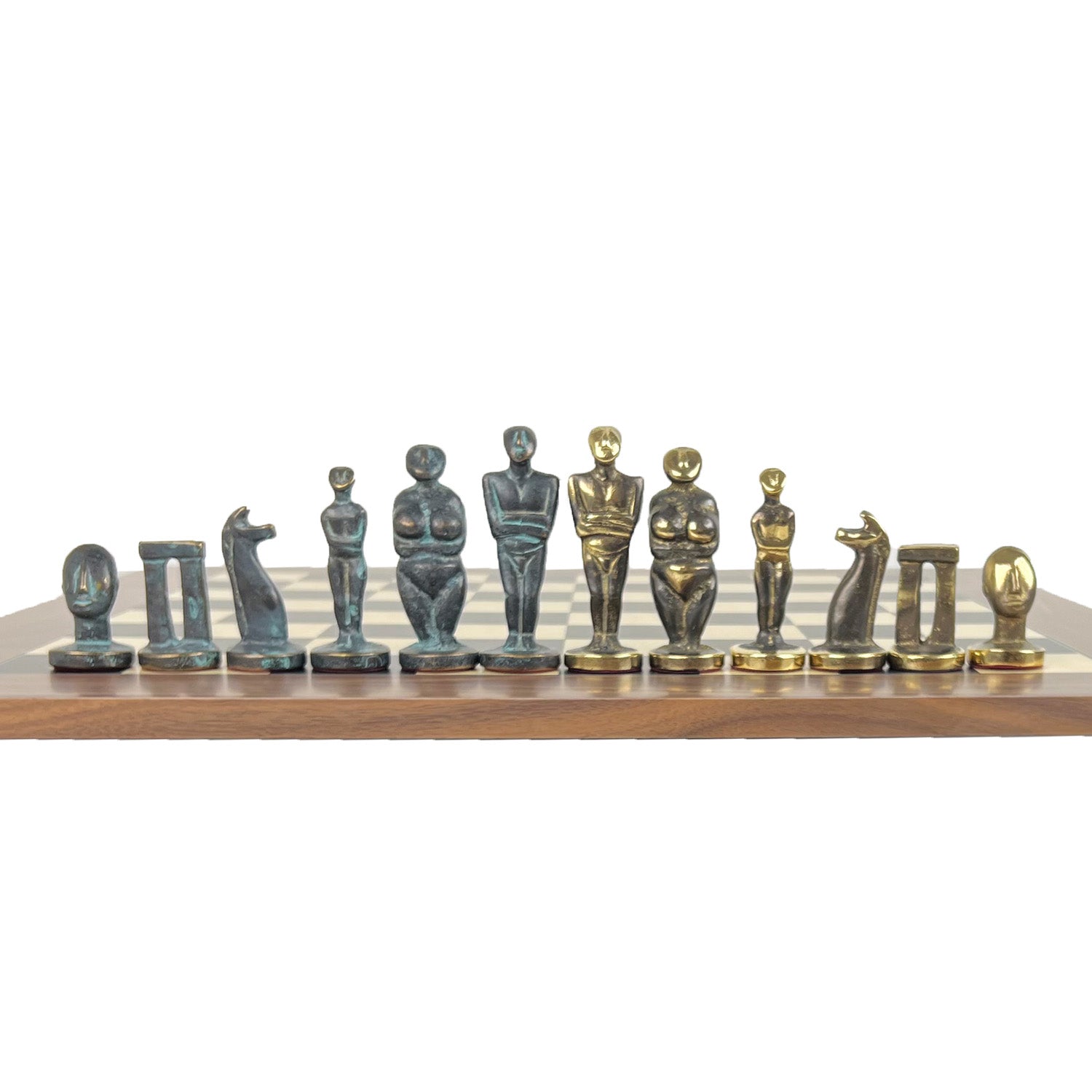CYCLADIC ART | Solid Brass Chess Pieces | Blue & Bronze | King 8.5 cm ...