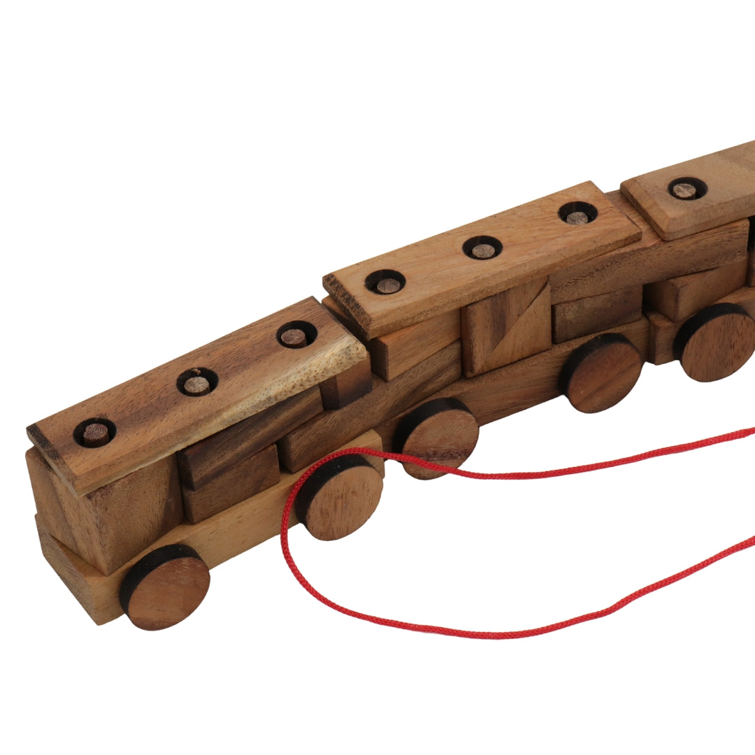 CONSTRUCTION TRAIN | 29 cm | Solid Wood – House of Chess