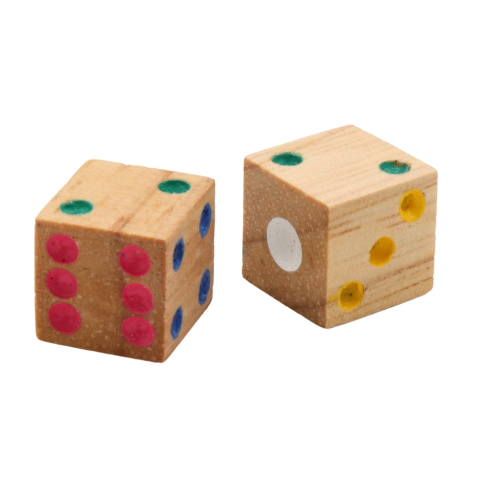 DICE | 12 mm | Wood with Multicolour Print | Individual Dice – House of ...