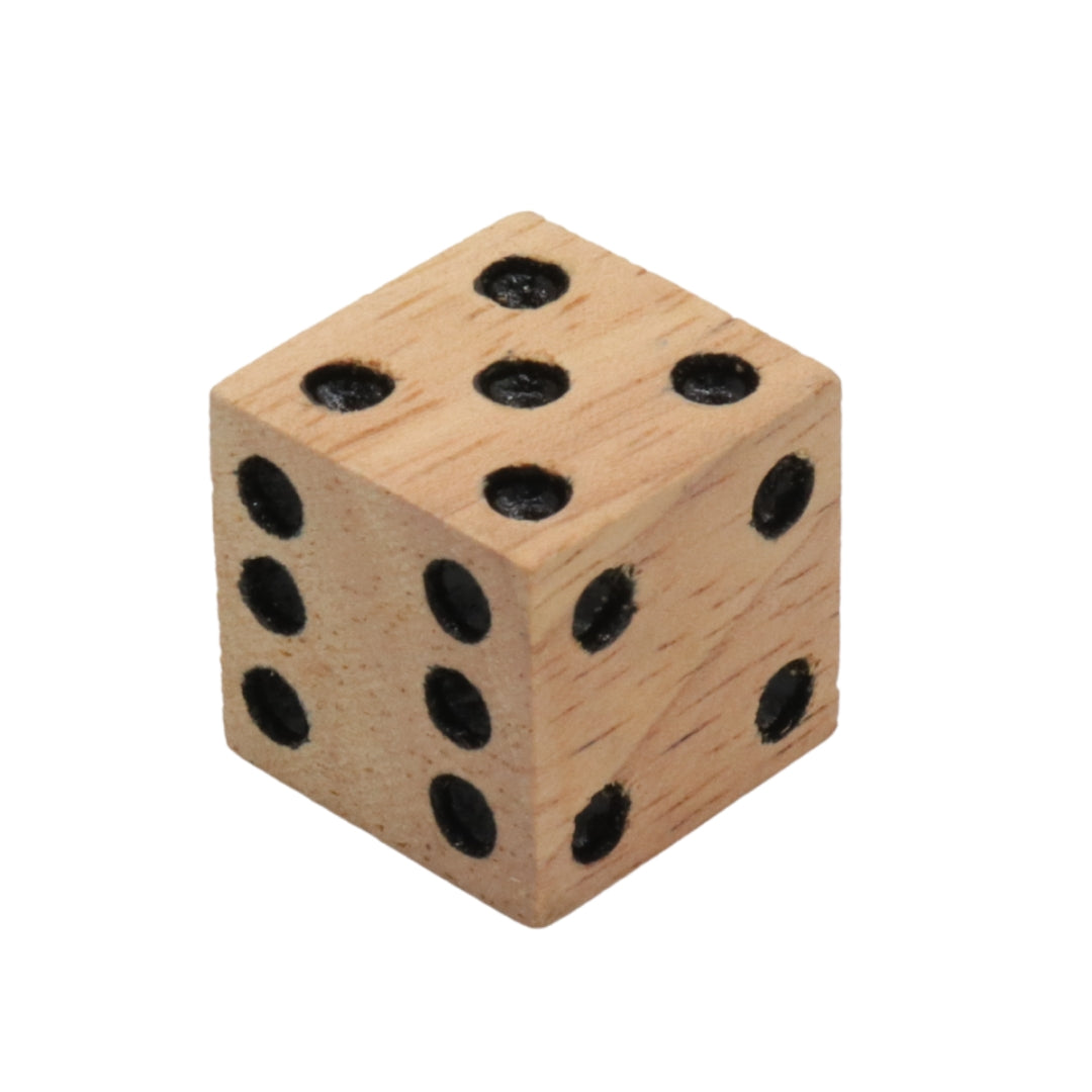 DICE | 20 mm | Wood with Black Print | Individual Dice – House of Chess