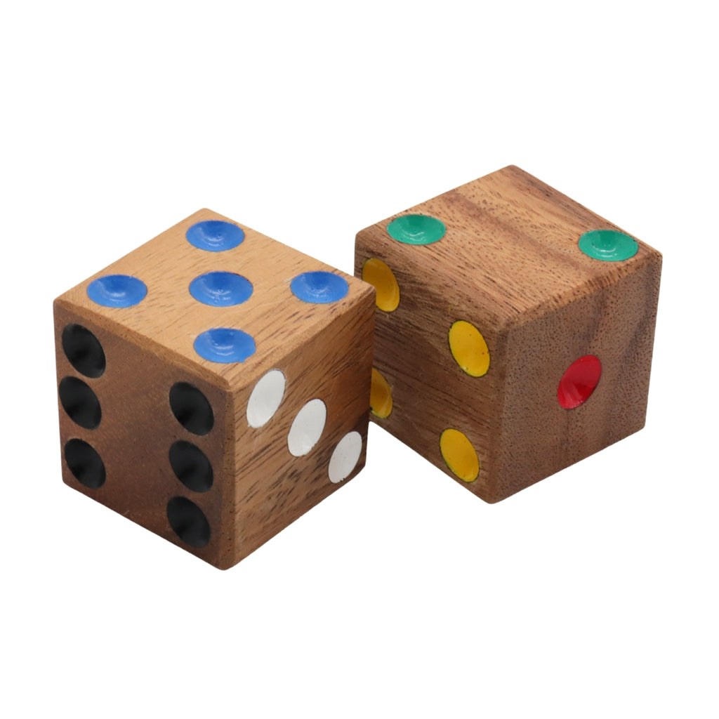 DICE | 40 mm | Wood with Multicolour Print | Individual Dice – House of ...