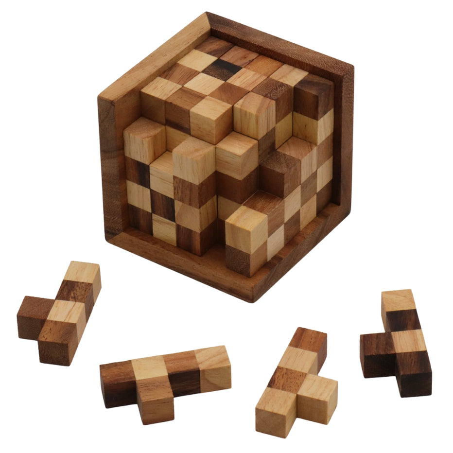 PENTOMINO CHESS CUBE | 8 cm | Solid Wood | 25 Pieces – House of Chess
