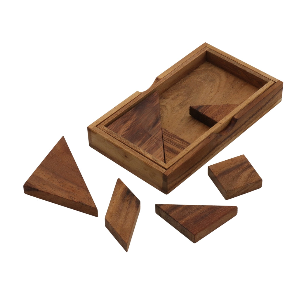 TANGRAM RECTANGULAR | 16mm Board | Solid Wood | 7 Pieces – House of Chess