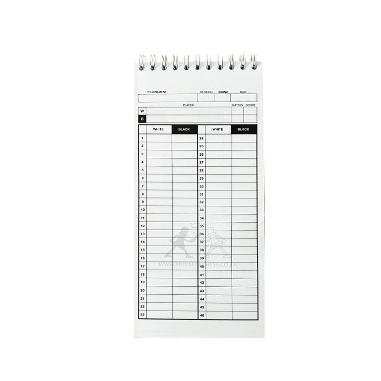 40-Page Checkmate Notation Pad – House of Chess