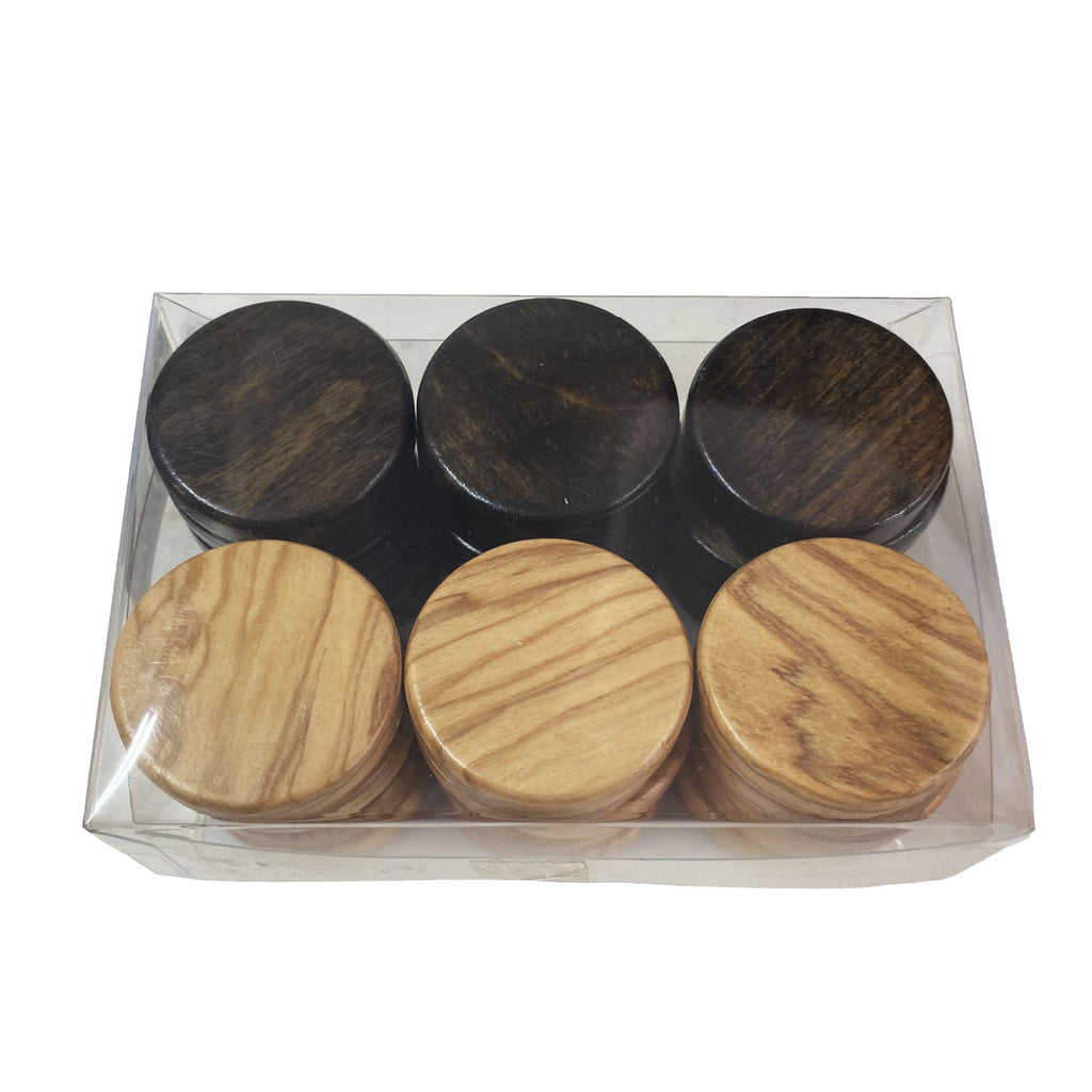 Olive Wood Checkers & Backgammon Discs | Brown & Natural Colour – House ...