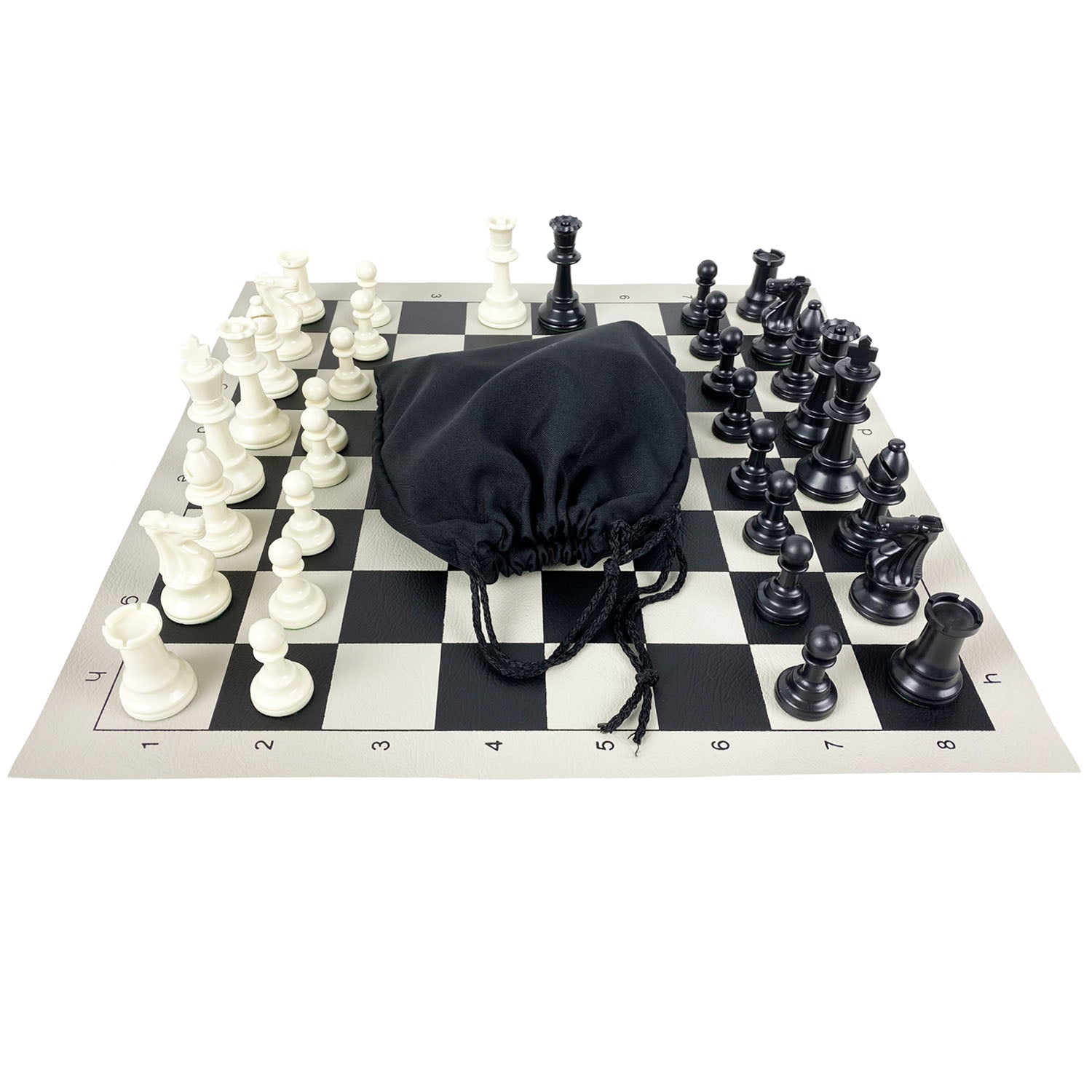 Vinyl Roll-up tournament set | drawstring bag | medium – House of Chess